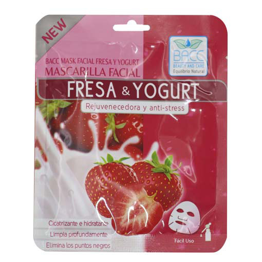 SIGO - Mascarilla Con Yogurt Y Fresa Facial Bacc (Unidad).