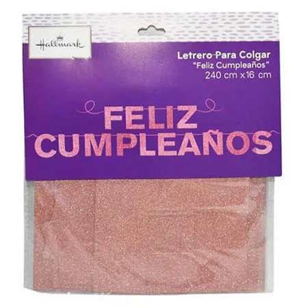 SIGO - Banderín Rosa Escarchado 240Cm Hallmark.