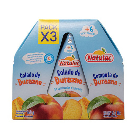 SIGO - Colado Natulac De Durazno 160Gr 3 Und