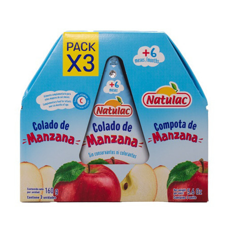 SIGO - Colado Natulac De Manzana 160Gr 3 Und